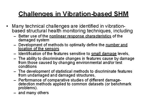 Vibrationbased Structural Health Monitoring Vibrationbased Shm Principle Of
