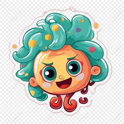 문어 머리 클립 아트가 있는 귀여운 스티커 벡터상표 Png 일러스트 무료 다운로드 Lovepik