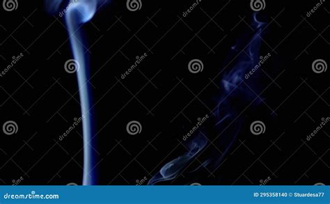Thin Curls Of Blue Smoke Rise Up Filling Empty Space Stock Footage