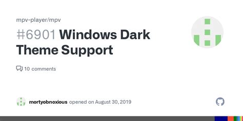 Windows Dark Theme Support Issue Mpv Player Mpv Github