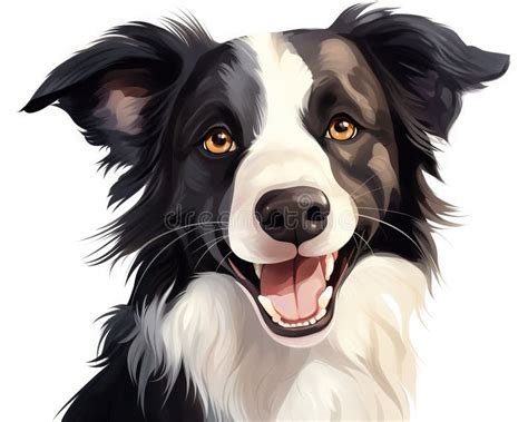 The Border Collie Collie Cartoon Is Cute Stock Illustration Illustration Of Drawing Concept