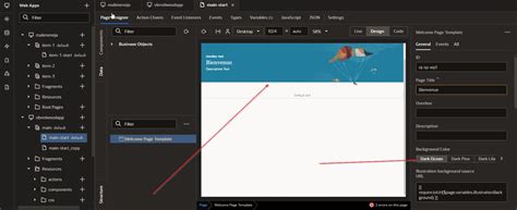 Vbcs Page Template Not Working Well In Another Web App Than The