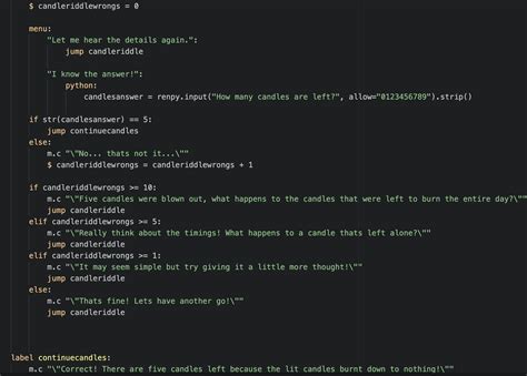If Loop Counting Answer And Other Issues With Riddles Rrenpy