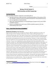 Biol Fall Lab Mod Dna Extraction And Bioinformatics Doc BIOL Clark College