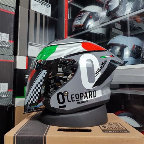 Js Armor หมวกกันน็อคครึ่งหน้า Leopard Motif Visor ควัน Sni Shopee Thailand