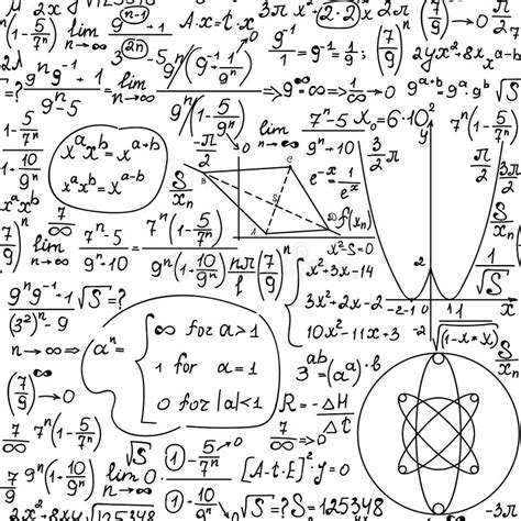 Math Vector Seamless Pattern With Geometrical Figures And Formulas Stock Vector Illustration