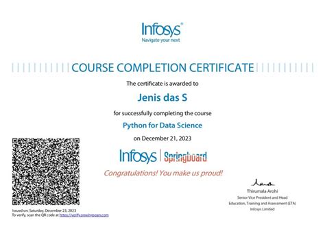 Python Datascience Infosys Springboard Skilldevelopment Continuouslearning Jenis Das
