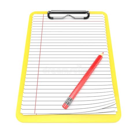 Blank Clipboard Lined Paper On Laptop Side View Stock Illustration