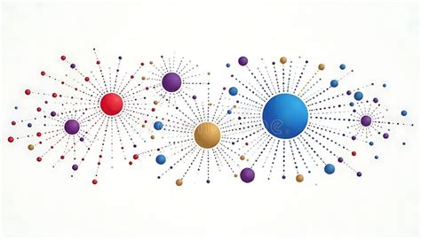 Colorful Spheres Connected By Lines On A White Background Forming A Network Structure Design