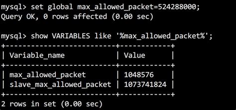 解决mysql Err 1153 Got A Packet Bigger Than ‘maxallowedpacket Bytes 错误