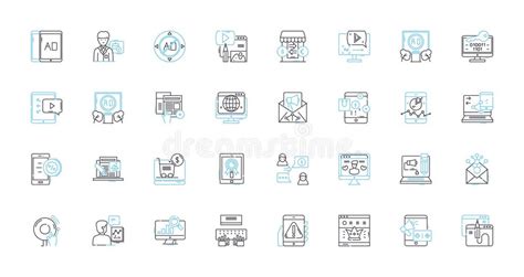 Digital Strategies Linear Icons Set Analytics Automation Branding Content Conversion