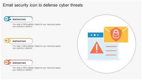 Email Security Icon To Defense Cyber Threats Ppt Template