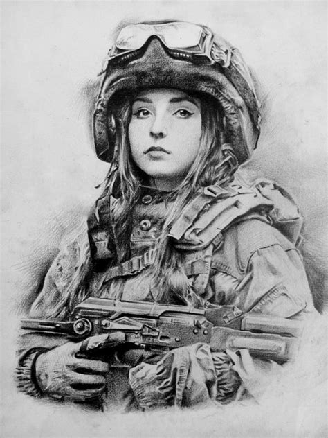 Army Drawing Soldier Drawing Woman Drawing Military Drawings