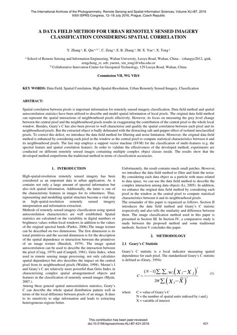 Pdf A Data Field Method For Urban Remotely Sensed Imagery