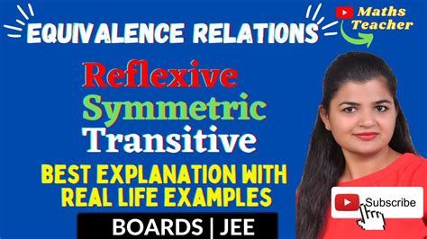 Class 12th Reflexive Relation Symmetric Relation Transitive Relation Equivalence Relation