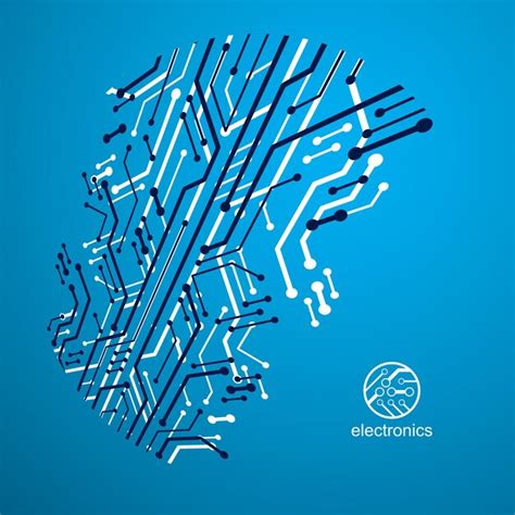 Premium Vector Vector Circuit Board With Electronic Components Of