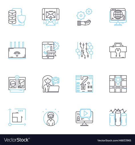 Public Marketing Linear Icons Set Branding Vector Image
