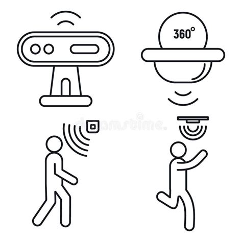 360 Motion Sensor Icon Outline Style Stock Vector Illustration Of Outline Antenna 158129948