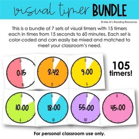 Visual Timers For Time Management Bundle Classroom Management Digital Resource