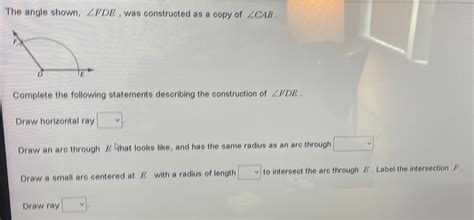 The Angle Shown FDE Was Constructed As A Copy Of CAB Complete