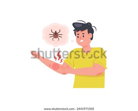Lyme Disease Man Reddish Rash On Stock Vector Royalty Free 2441971505