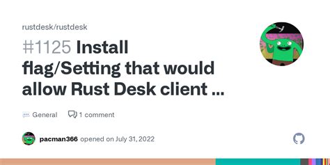 install flag setting that would allow rust desk client to generate new