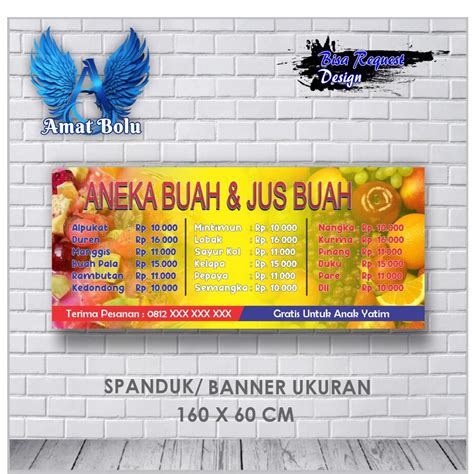 Jual Banner Mmt Spanduk Aneka Jus Buah Ukuran 160x60 Bisa Request Shopee Indonesia