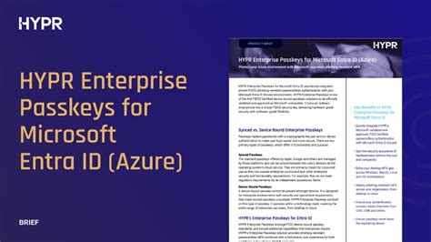 Enterprise Passkeys For Entra Id Azure Brief Hypr