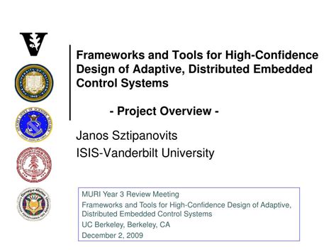 Ppt Frameworks And Tools For High Confidence Design Of Adaptive Distributed Embedded Control