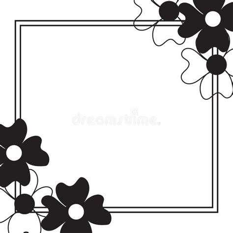 Black Simple Flower Frame Stock Illustrations 21 931 Black Simple