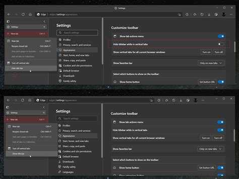 the option to hide the title bar has been added to the settings page