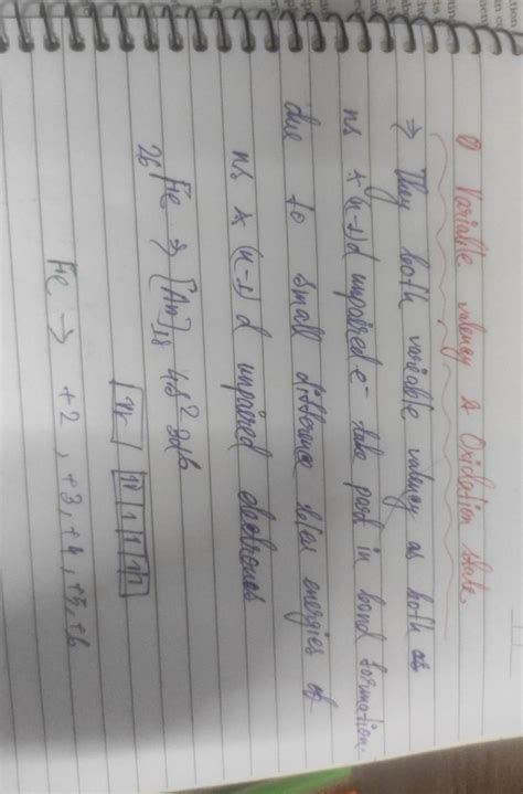 Variable Valency Oxidation State Filo
