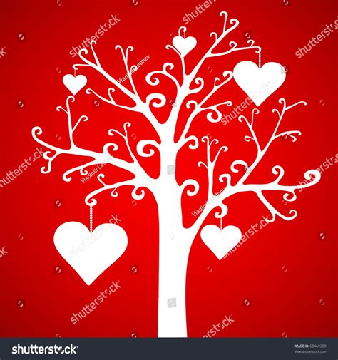 Valentines Day Tree Hearts Stock Vector Royalty Free 68469388