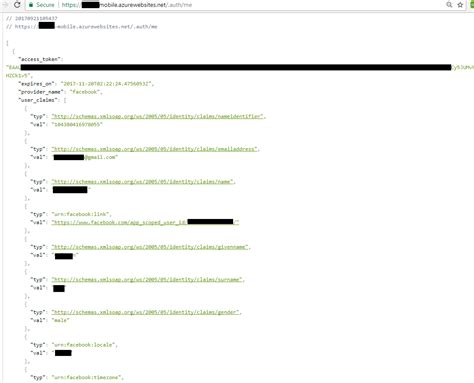 Xamarinforms Xamarin Azure Facebook Get User Info Stack Overflow
