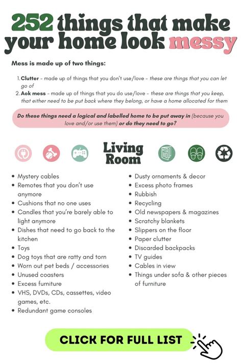 Define Mess 252 Things For Your Declutter List Artofit