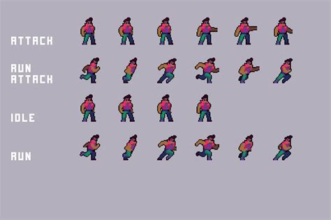 Free Characters With Melee Attack Pixel Art