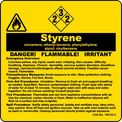 Styrene Safety Label Get 10 Off Now