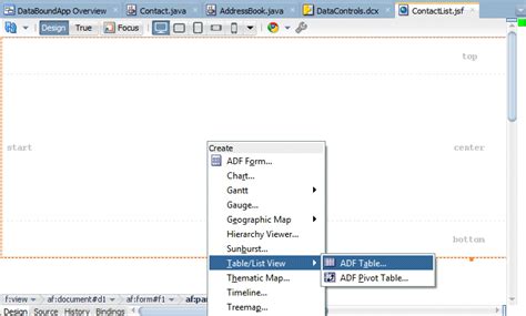 Oracle Jdeveloper 12c 1213 Tutorials Using A Bean Data Control