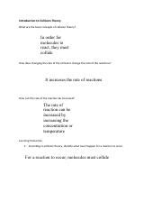 Study Guide Introduction To Collision Theory Pdf Introduction To Collision Theory What Are