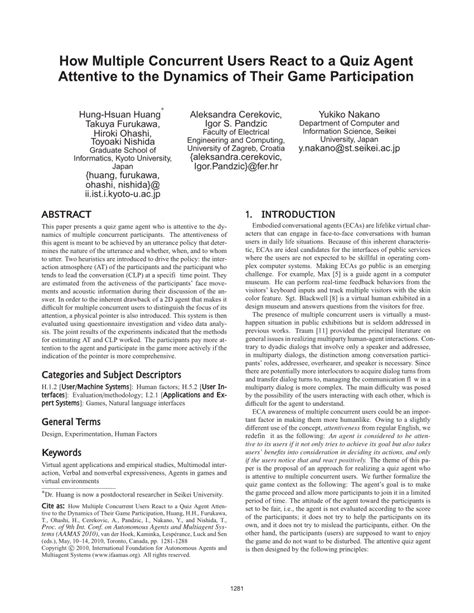 Pdf How Multiple Concurrent Users React To A Quiz Agent Attentive To