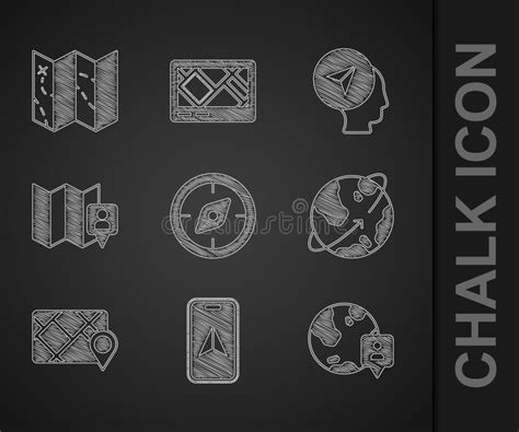 Set Compass City Map Navigation Location The Globe Satellites