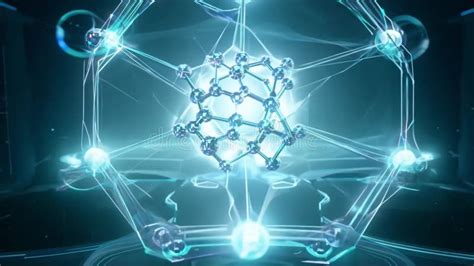 Illuminated Molecular Structure In Futuristic Digital Environment Stock Video Video Of High