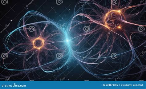 Understanding Quantum Entanglement Through Visual Representation Of Connected Particles Stock