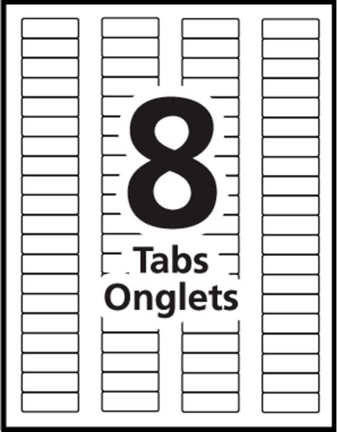 Avery® Index Maker Dividers 8 Tab 11417 Template