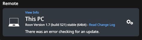 error checking for updates support roon labs community