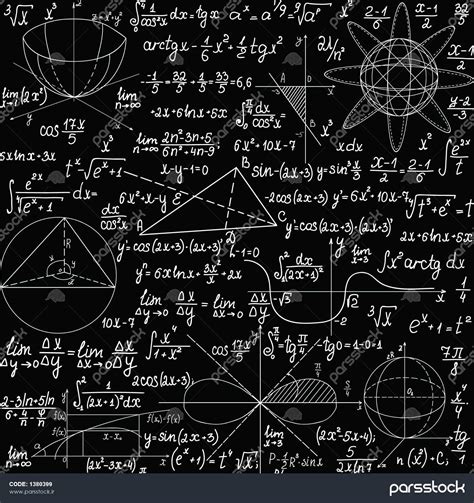 الگوی بدون درز وکتور ریاضی با فرمول های دست نویس محاسبات و نمودارهای هندسی آموزش و پرورش بافت بی