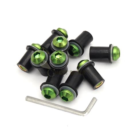 10 шт мотоцикл 5 мм ветрового стекла болты для ветрового стекла винт гайка комплект для