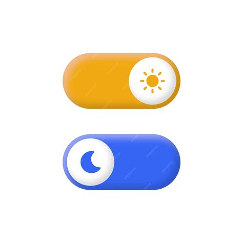 Alterne Os Botões De Alternância On Off ícones Modo Noturno Escuro E Botão De Alternância De