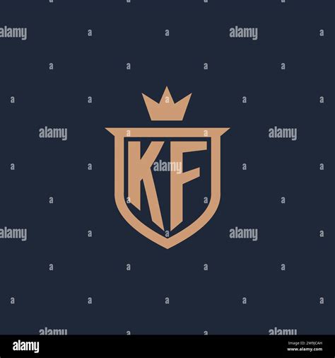 Kf Monogram Initial Logo With Shield And Crown Style Design Ideas Stock Vector Image And Art Alamy