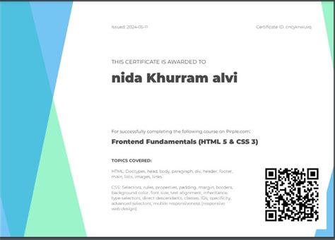 Nida Khurram On Linkedin Alhamdulillah I Got Certificate To Complete